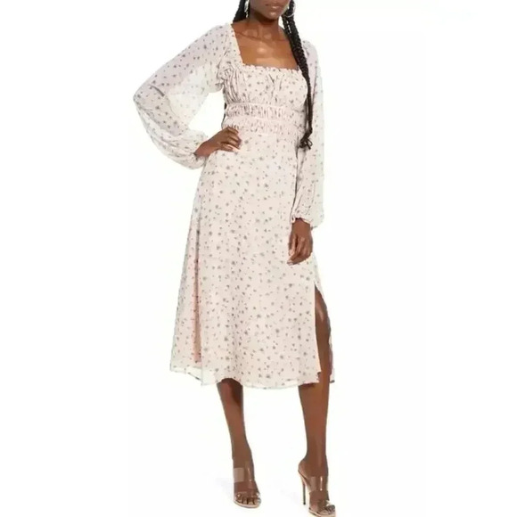 Wayf | Dresses | Nwt Wayf M Xinfluencing In Color Liza Smocked Long ...